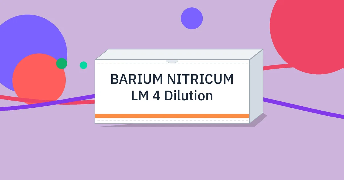 Symbolbild: Packung mit der Aufschrift BARIUM NITRICUM LM 4 Dilution (PZN 13377278) – Verfügbarkeit und Bezug in Apotheken in Frankfurt am Main