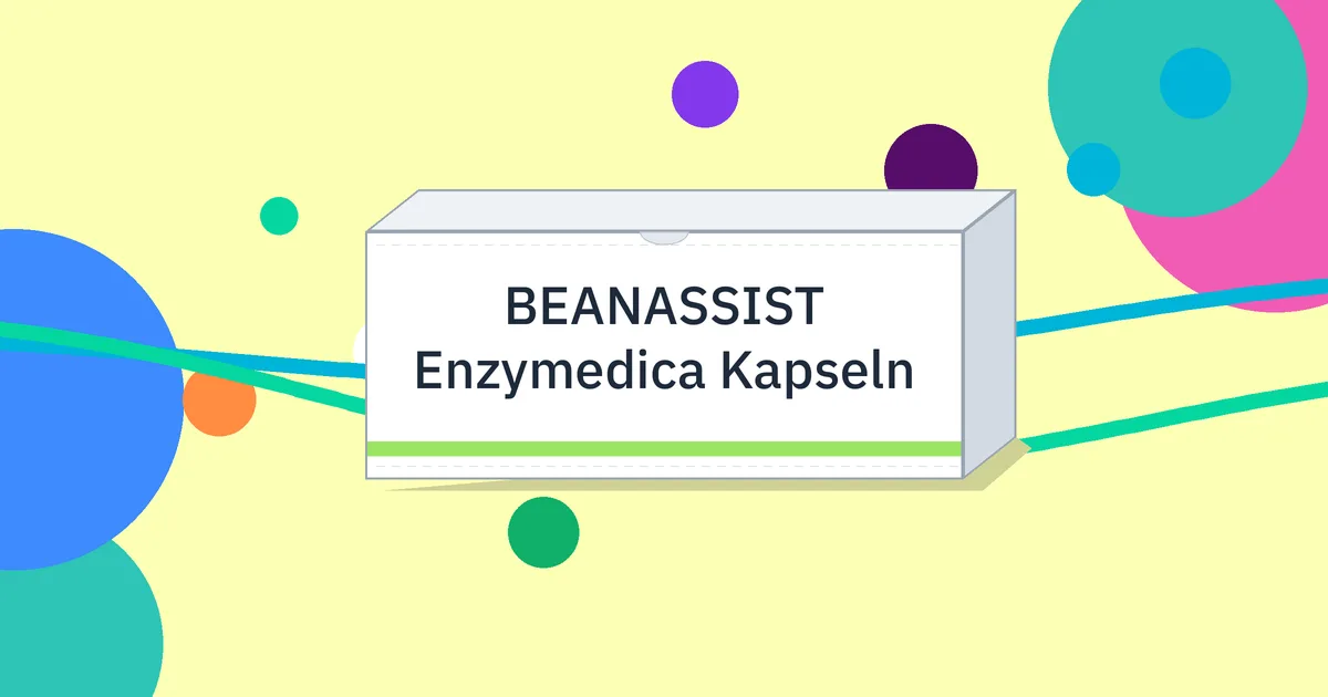 Symbolbild: Packung mit der Aufschrift BEANASSIST Enzymedica Kapseln (PZN 16940834) – Verfügbarkeit und Bezug in Apotheken in Frankfurt am Main
