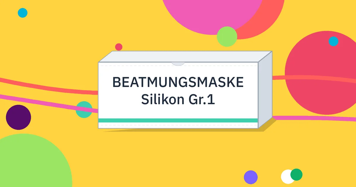 Symbolbild: Packung mit der Aufschrift BEATMUNGSMASKE Silikon Gr.1 (PZN 03655799) – Verfügbarkeit und Bezug in Apotheken in Frankfurt am Main
