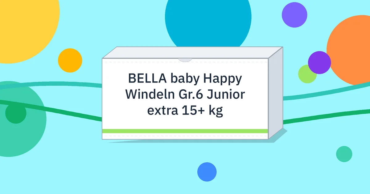 Symbolbild: Packung mit der Aufschrift BELLA baby Happy Windeln Gr.6 Junior extra 15+ kg (PZN 20524082) – Verfügbarkeit und Bezug in Apotheken in Frankfurt am Main