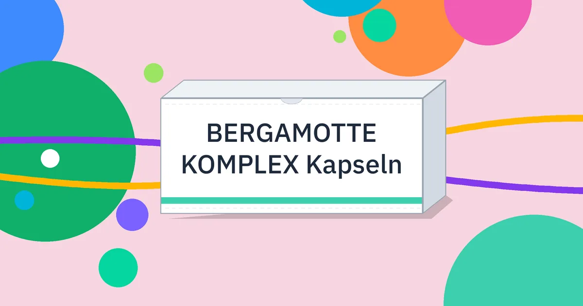 Symbolbild: Packung mit der Aufschrift BERGAMOTTE KOMPLEX Kapseln (PZN 18704138) – Verfügbarkeit und Bezug in Apotheken in Frankfurt am Main