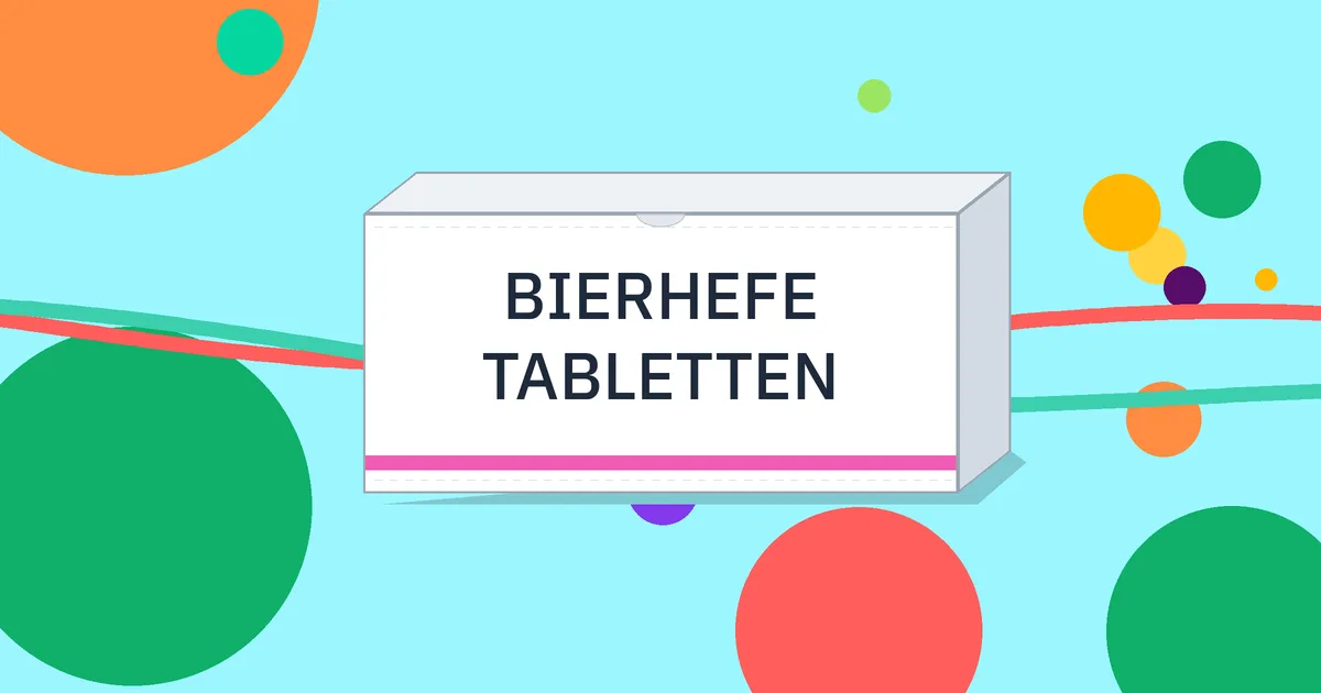 Symbolbild: Packung mit der Aufschrift BIERHEFE TABLETTEN (PZN 12544739) – Verfügbarkeit und Bezug in Apotheken in Frankfurt am Main