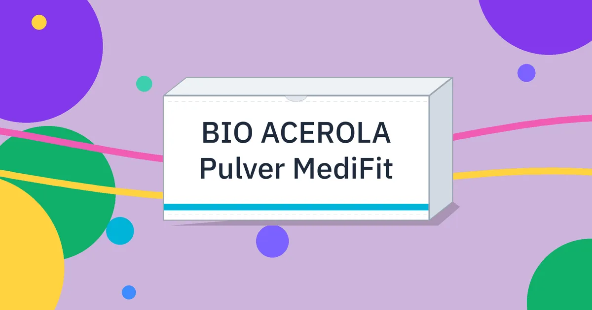 Symbolbild: Packung mit der Aufschrift BIO ACEROLA Pulver MediFit (PZN 13417032) – Verfügbarkeit und Bezug in Apotheken in Frankfurt am Main