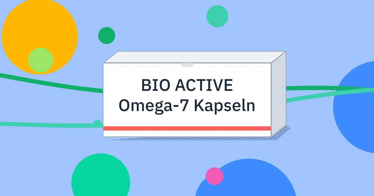 Symbolbild: Packung mit der Aufschrift BIO ACTIVE Omega-7 Kapseln (PZN 17529911) – Verfügbarkeit und Bezug in Apotheken in Frankfurt am Main
