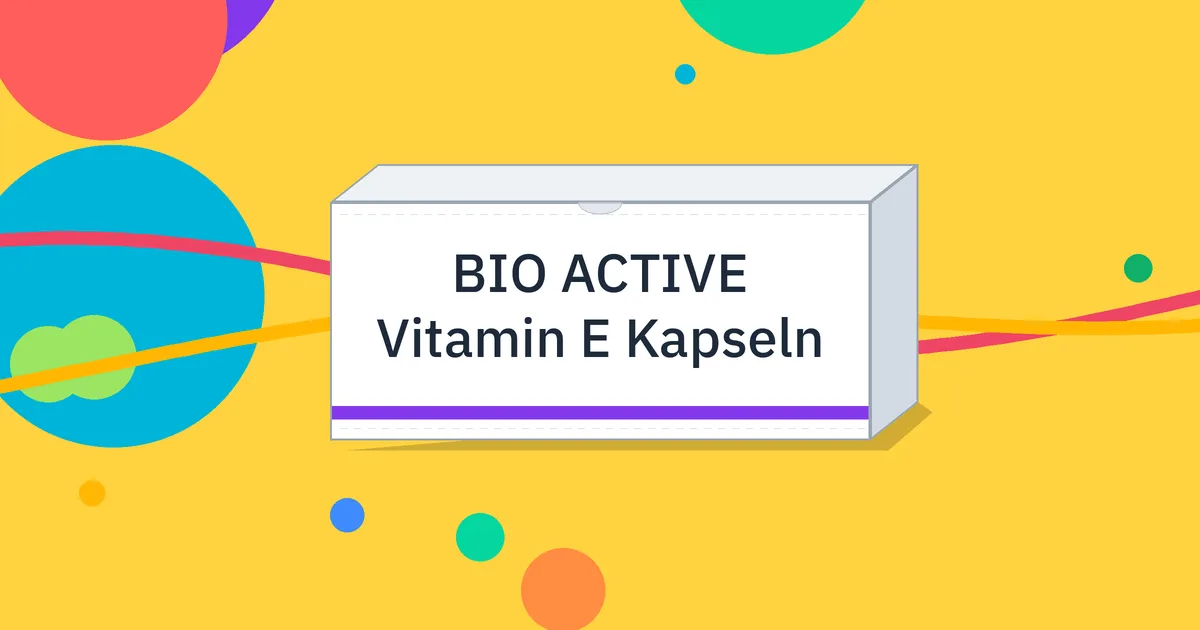 Symbolbild: Packung mit der Aufschrift BIO ACTIVE Vitamin E Kapseln (PZN 18604129) – Verfügbarkeit und Bezug in Apotheken in Frankfurt am Main