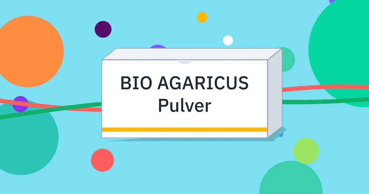 Symbolbild: Packung mit der Aufschrift BIO AGARICUS Pulver (PZN 09464445) – Verfügbarkeit und Bezug in Apotheken in Frankfurt am Main