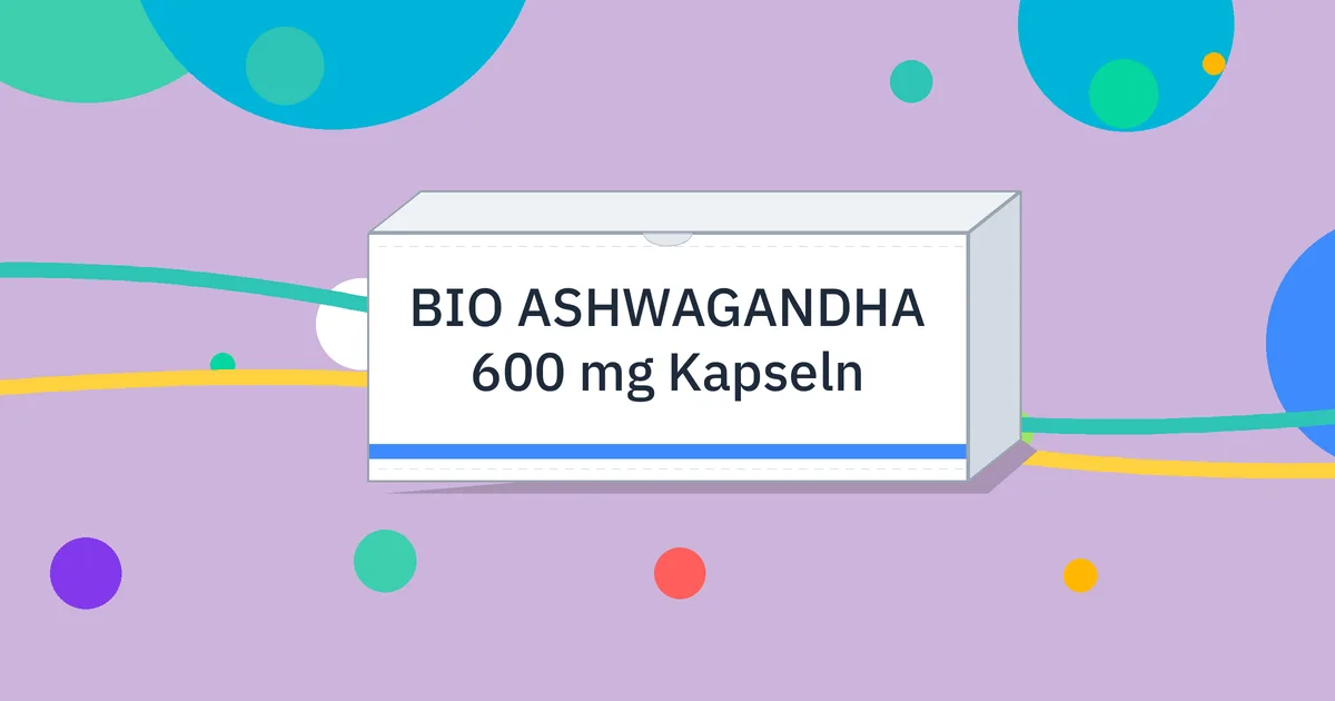 Symbolbild: Packung mit der Aufschrift BIO ASHWAGANDHA 600 mg Kapseln (PZN 17255690) – Verfügbarkeit und Bezug in Apotheken in Frankfurt am Main