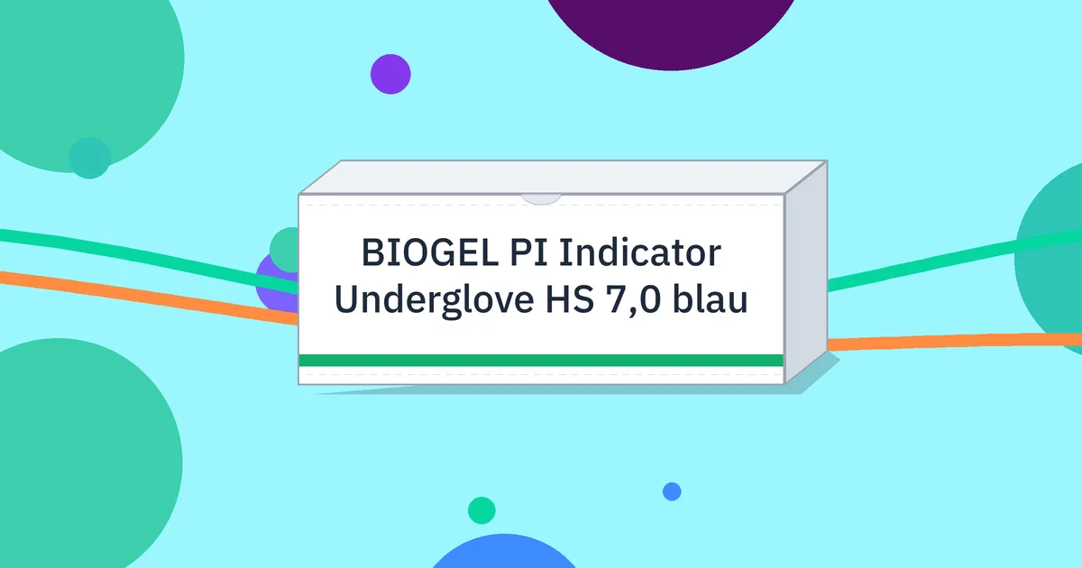 Symbolbild: Packung mit der Aufschrift BIOGEL PI Indicator Underglove HS 7,0 blau (PZN 11051182) – Verfügbarkeit und Bezug in Apotheken in Frankfurt am Main