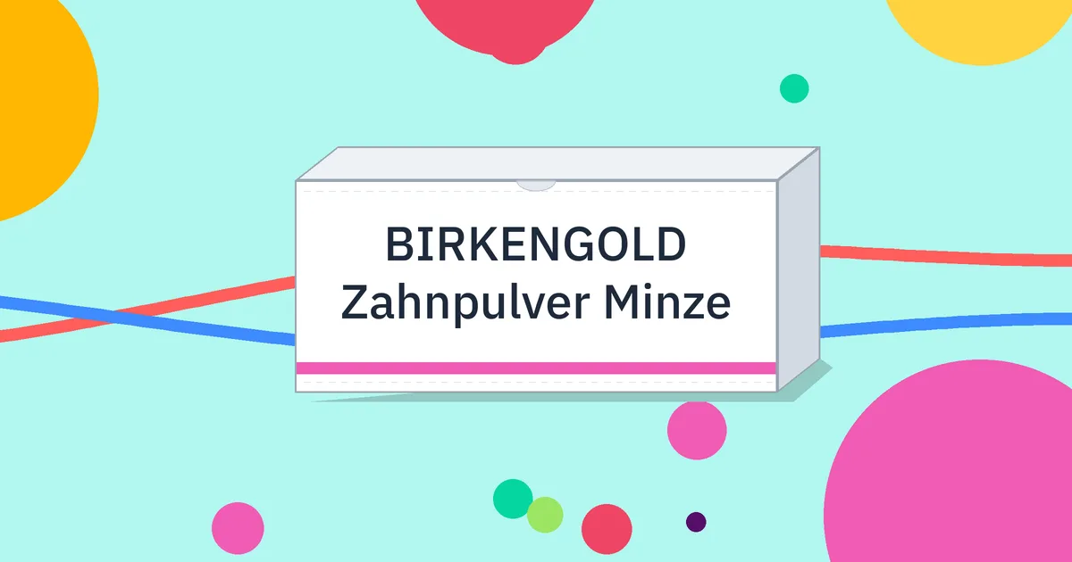 Symbolbild: Packung mit der Aufschrift BIRKENGOLD Zahnpulver Minze (PZN 19290549) – Verfügbarkeit und Bezug in Apotheken in Frankfurt am Main