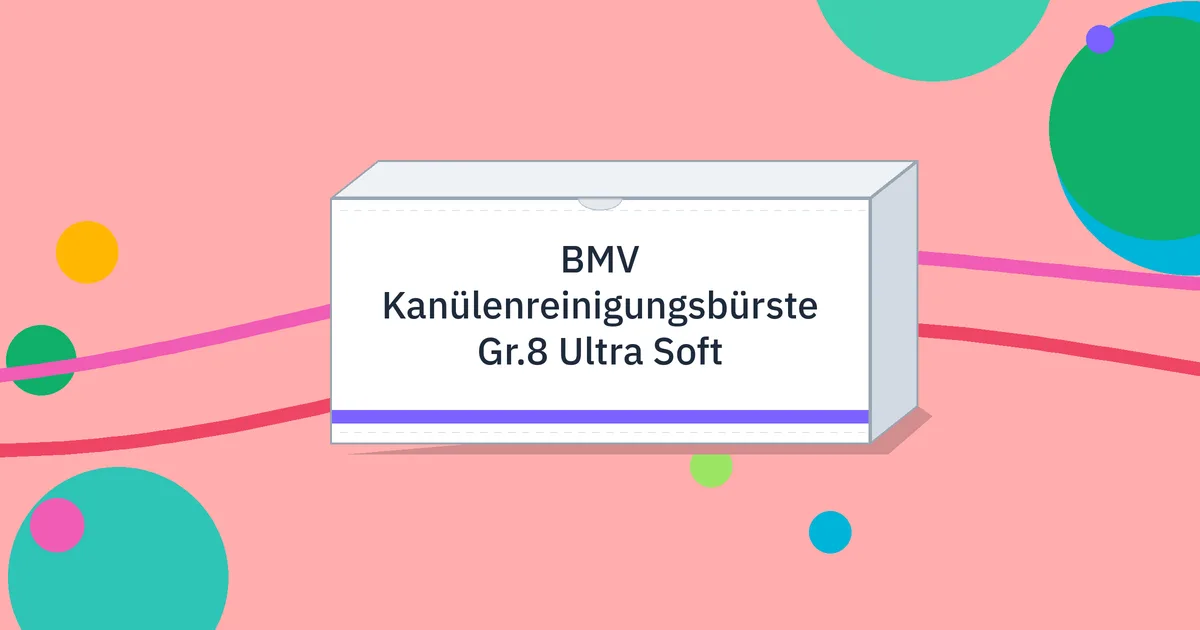 Symbolbild: Packung mit der Aufschrift BMV Kanülenreinigungsbürste Gr.8 Ultra Soft (PZN 10747390) – Verfügbarkeit und Bezug in Apotheken in Frankfurt am Main