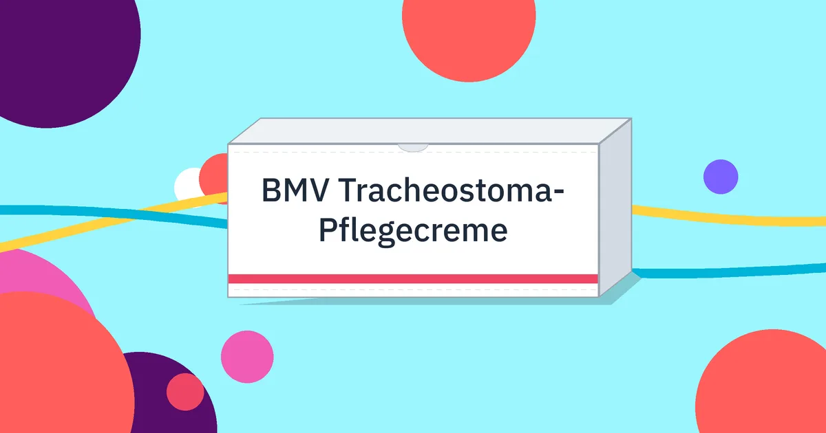 Symbolbild: Packung mit der Aufschrift BMV Tracheostoma-Pflegecreme (PZN 12365215) – Verfügbarkeit und Bezug in Apotheken in Frankfurt am Main