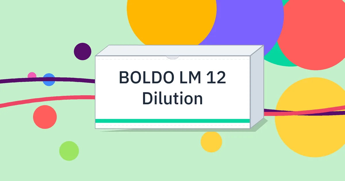 Symbolbild: Packung mit der Aufschrift BOLDO LM 12 Dilution (PZN 13390379) – Verfügbarkeit und Bezug in Apotheken in Frankfurt am Main
