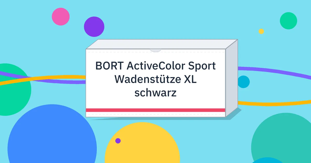 Symbolbild: Packung mit der Aufschrift BORT ActiveColor Sport Wadenstütze XL schwarz (PZN 15256113) – Verfügbarkeit und Bezug in Apotheken in Frankfurt am Main