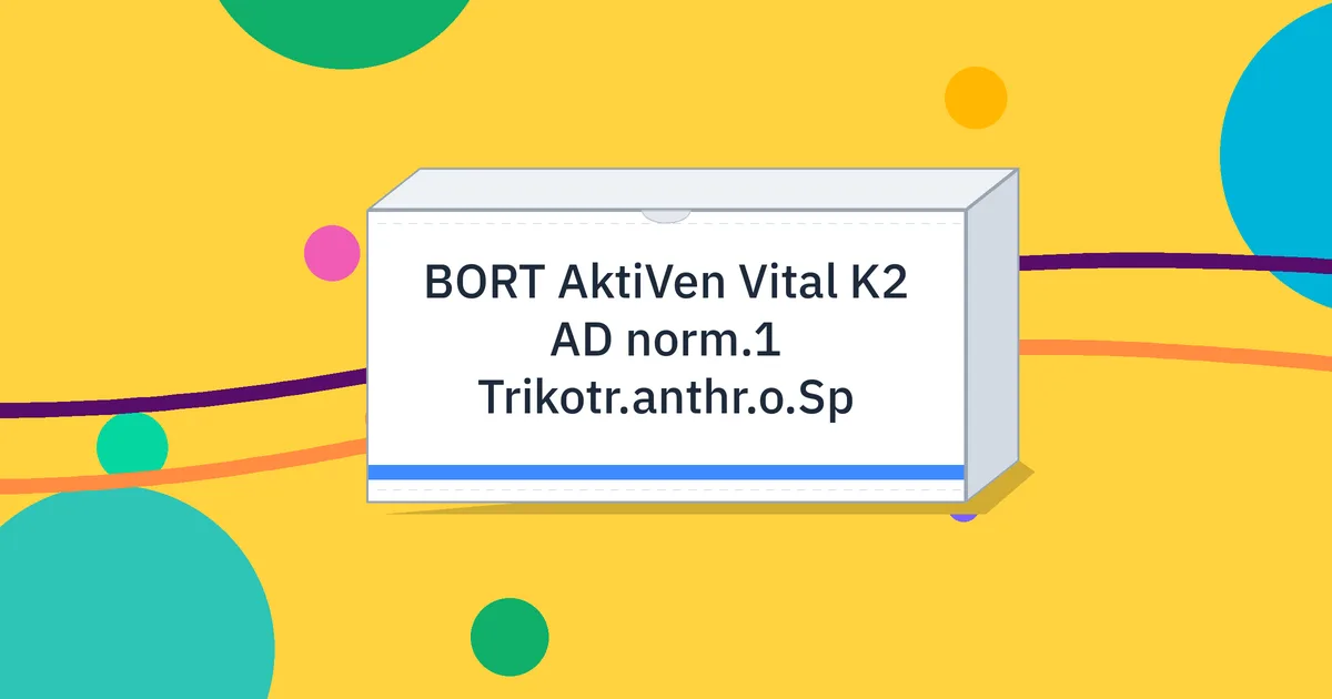 Symbolbild: Packung mit der Aufschrift BORT AktiVen Vital K2 AD norm.1 Trikotr.anthr.o.Sp (PZN 13728312) – Verfügbarkeit und Bezug in Apotheken in Frankfurt am Main