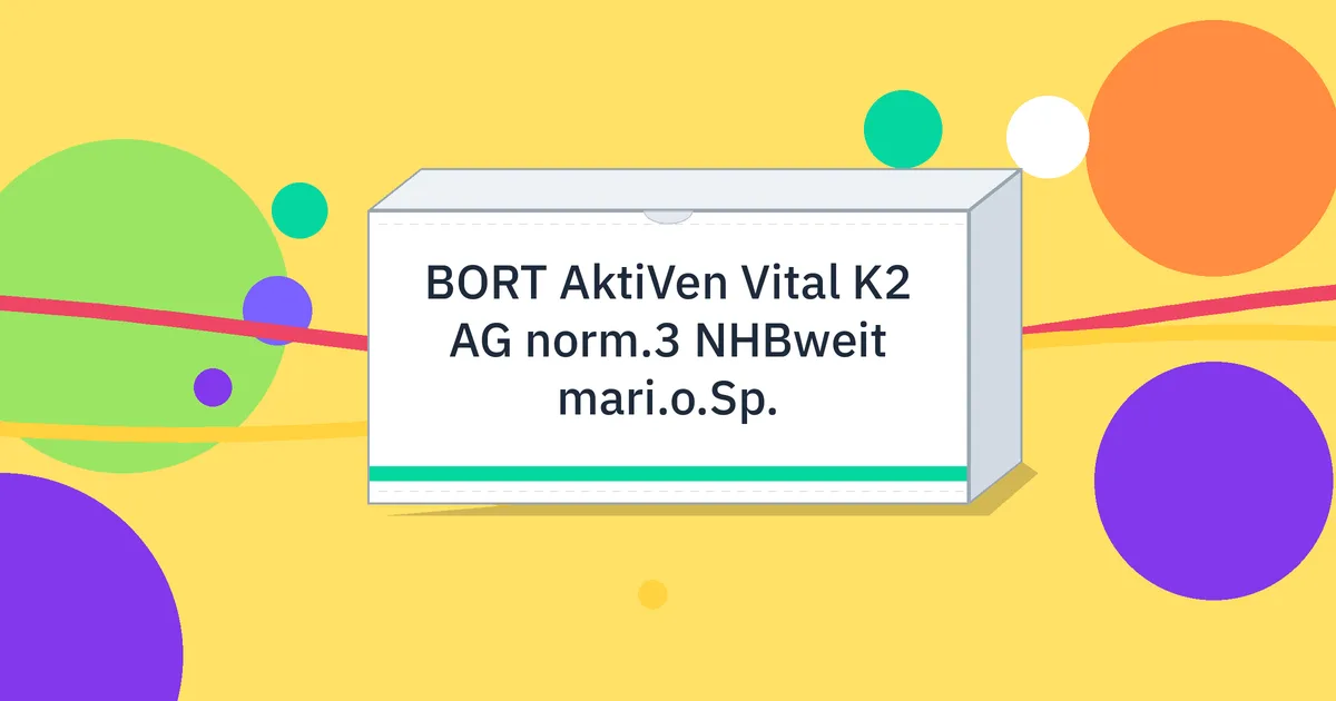 Symbolbild: Packung mit der Aufschrift BORT AktiVen Vital K2 AG norm.3 NHBweit mari.o.Sp. (PZN 13732957) – Verfügbarkeit und Bezug in Apotheken in Frankfurt am Main