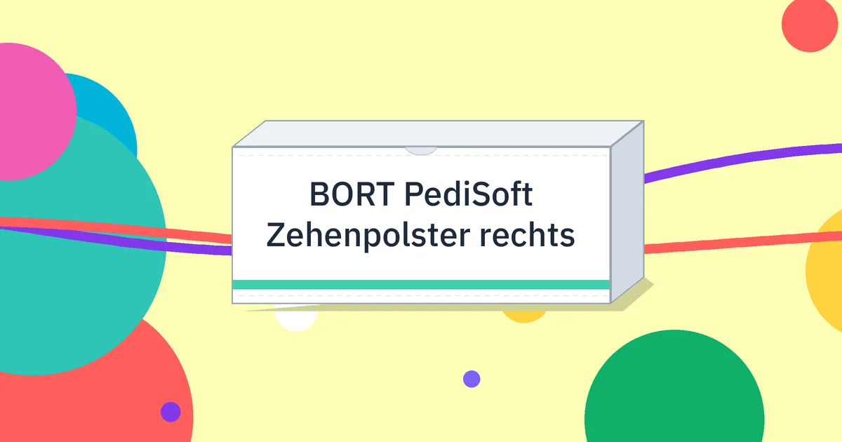 Symbolbild: Packung mit der Aufschrift BORT PediSoft Zehenpolster rechts (PZN 01512883) – Verfügbarkeit und Bezug in Apotheken in Frankfurt am Main