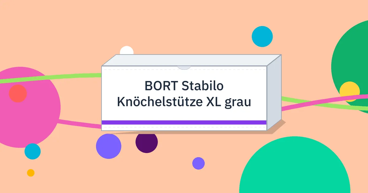 Symbolbild: Packung mit der Aufschrift BORT Stabilo Knöchelstütze XL grau (PZN 16318690) – Verfügbarkeit und Bezug in Apotheken in Frankfurt am Main