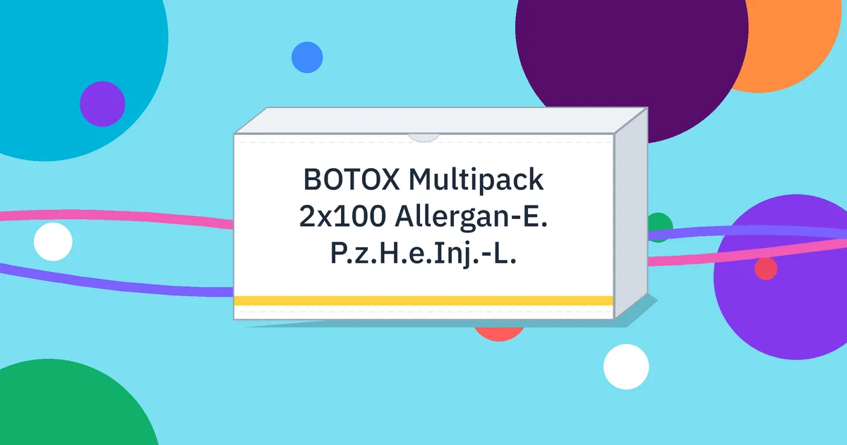 Symbolbild: Packung mit der Aufschrift BOTOX Multipack 2x100 Allergan-E. P.z.H.e.Inj.-L. (PZN 10552700) – Verfügbarkeit und Bezug in Apotheken in Frankfurt am Main