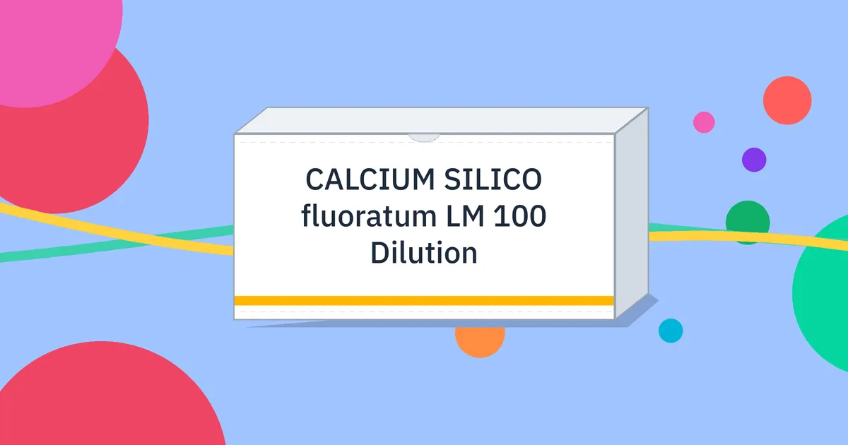 Symbolbild: Packung mit der Aufschrift CALCIUM SILICO fluoratum LM 100 Dilution (PZN 12806398) – Verfügbarkeit und Bezug in Apotheken in Frankfurt am Main