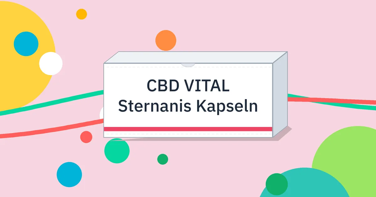 Symbolbild: Packung mit der Aufschrift CBD VITAL Sternanis Kapseln (PZN 18453446) – Verfügbarkeit und Bezug in Apotheken in Frankfurt am Main