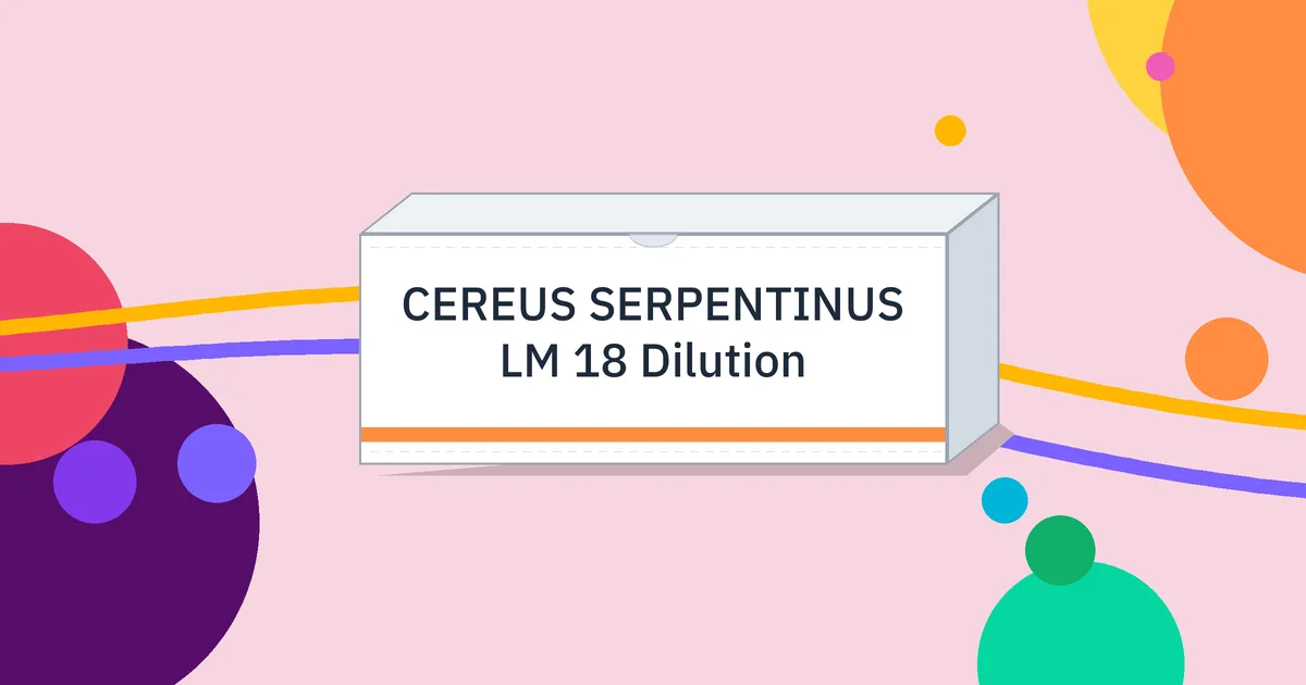Symbolbild: Packung mit der Aufschrift CEREUS SERPENTINUS LM 18 Dilution (PZN 13437655) – Verfügbarkeit und Bezug in Apotheken in Frankfurt am Main