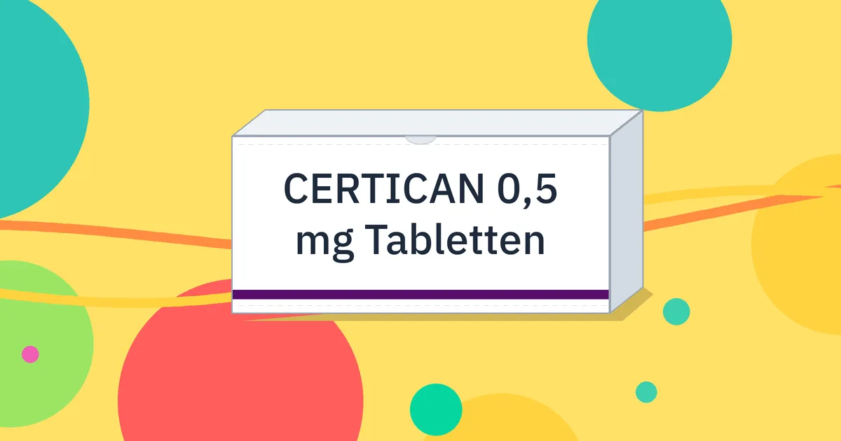 Symbolbild: Packung mit der Aufschrift CERTICAN 0,5 mg Tabletten (PZN 10131306) – Verfügbarkeit und Bezug in Apotheken in Frankfurt am Main