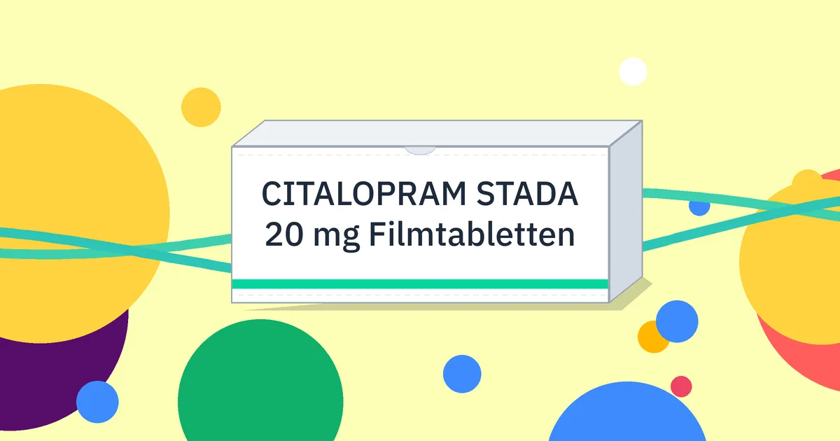 Symbolbild: Packung mit der Aufschrift CITALOPRAM STADA 20 mg Filmtabletten (PZN 02250014) – Verfügbarkeit und Bezug in Apotheken in Frankfurt am Main