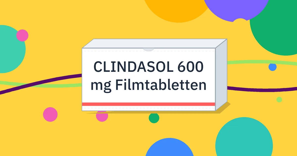 Symbolbild: Packung mit der Aufschrift CLINDASOL 600 mg Filmtabletten (PZN 06764833) – Verfügbarkeit und Bezug in Apotheken in Frankfurt am Main