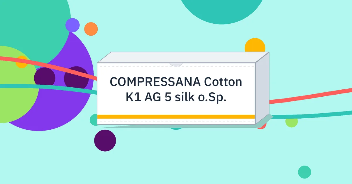 Symbolbild: Packung mit der Aufschrift COMPRESSANA Cotton K1 AG 5 silk o.Sp. (PZN 11393623) – Verfügbarkeit und Bezug in Apotheken in Frankfurt am Main