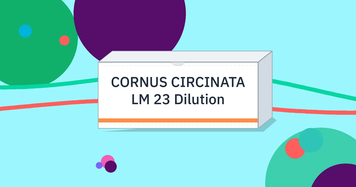 Symbolbild: Packung mit der Aufschrift CORNUS CIRCINATA LM 23 Dilution (PZN 13452270) – Verfügbarkeit und Bezug in Apotheken in Frankfurt am Main