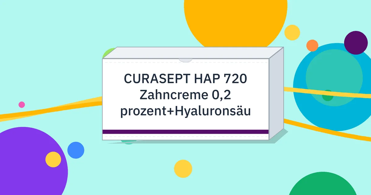 Symbolbild: Packung mit der Aufschrift CURASEPT HAP 720 Zahncreme 0,2 prozent+Hyaluronsäu (PZN 11638361) – Verfügbarkeit und Bezug in Apotheken in Frankfurt am Main