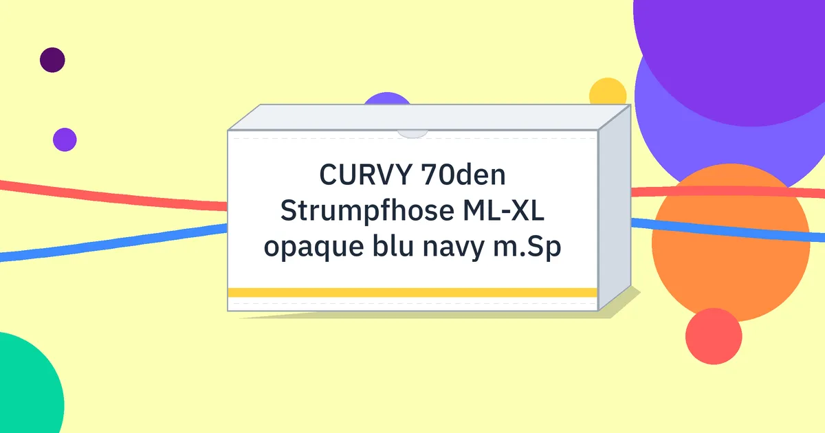 Symbolbild: Packung mit der Aufschrift CURVY 70den Strumpfhose ML-XL opaque blu navy m.Sp (PZN 16175931) – Verfügbarkeit und Bezug in Apotheken in Frankfurt am Main