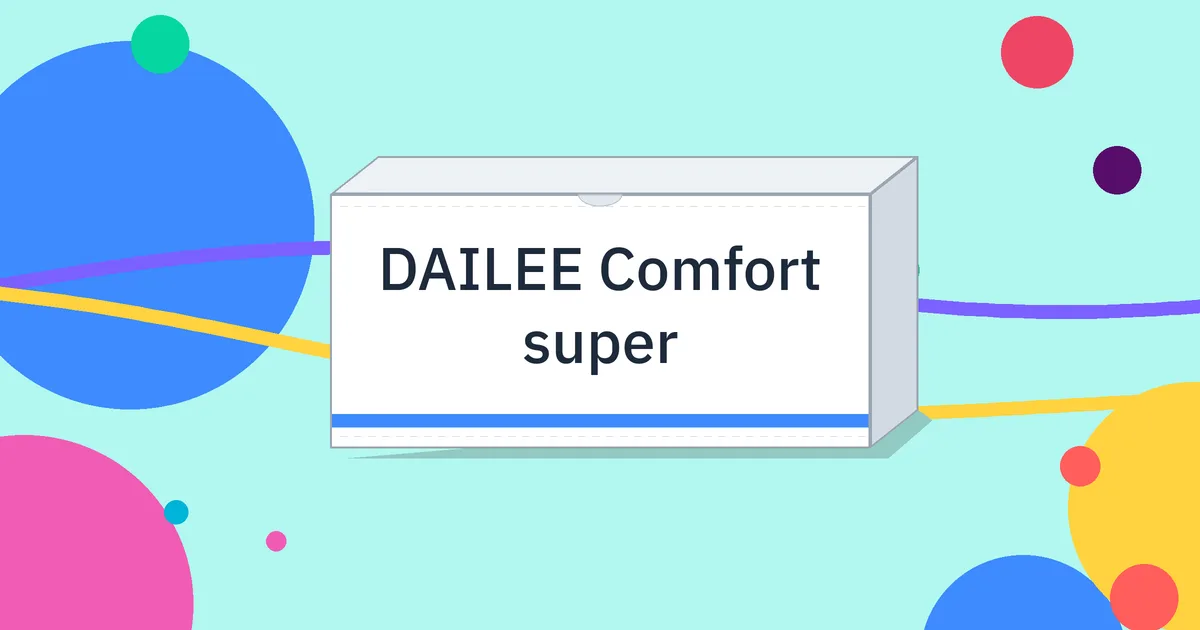 Symbolbild: Packung mit der Aufschrift DAILEE Comfort super (PZN 12896786) – Verfügbarkeit und Bezug in Apotheken in Frankfurt am Main