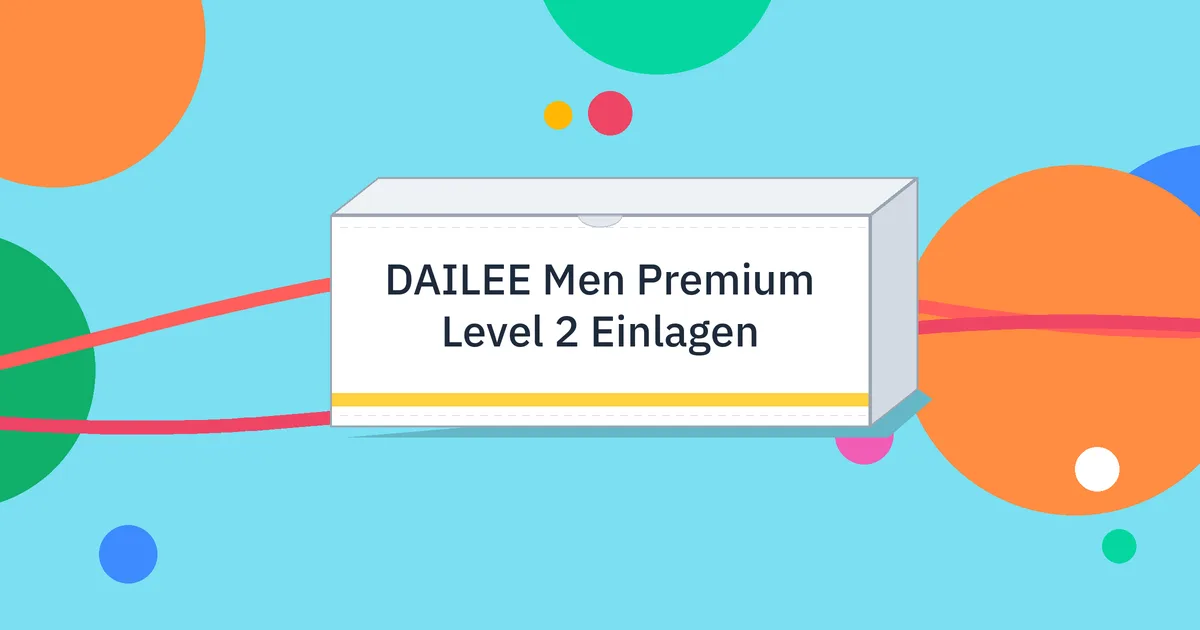 Symbolbild: Packung mit der Aufschrift DAILEE Men Premium Level 2 Einlagen (PZN 19840122) – Verfügbarkeit und Bezug in Apotheken in Frankfurt am Main