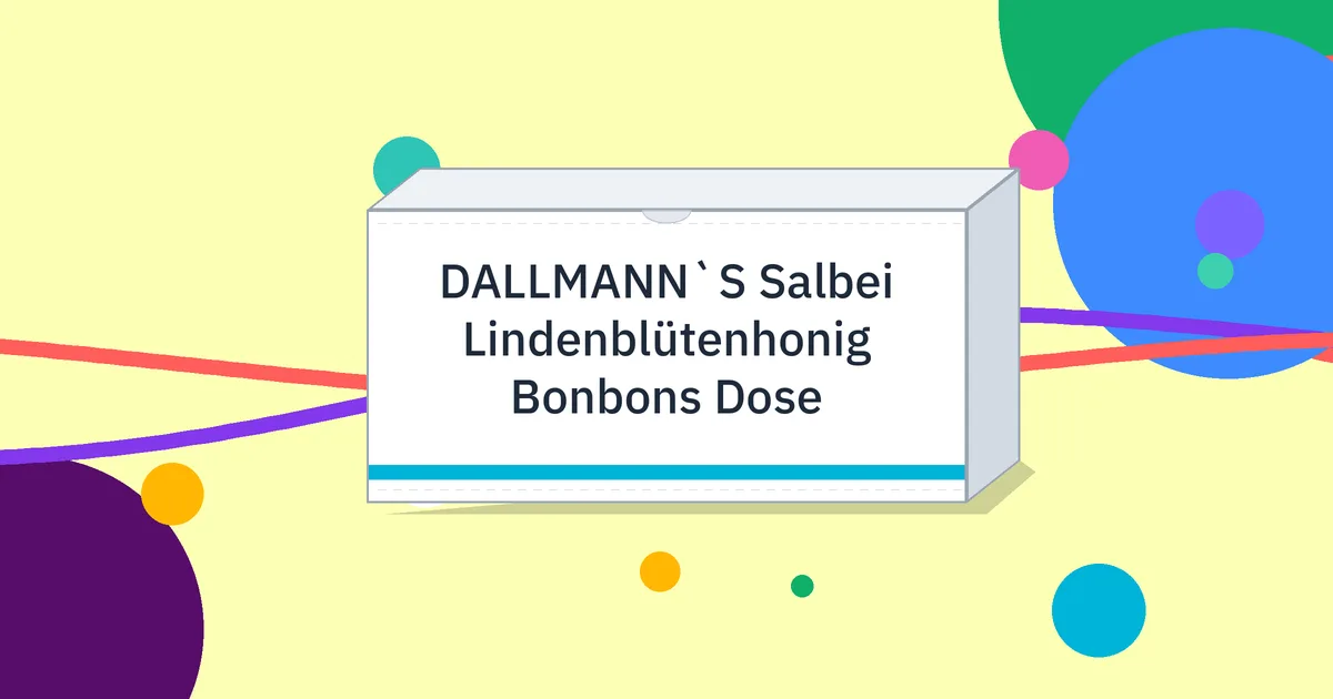 Symbolbild: Packung mit der Aufschrift DALLMANN`S Salbei Lindenblütenhonig Bonbons Dose (PZN 15619685) – Verfügbarkeit und Bezug in Apotheken in Frankfurt am Main
