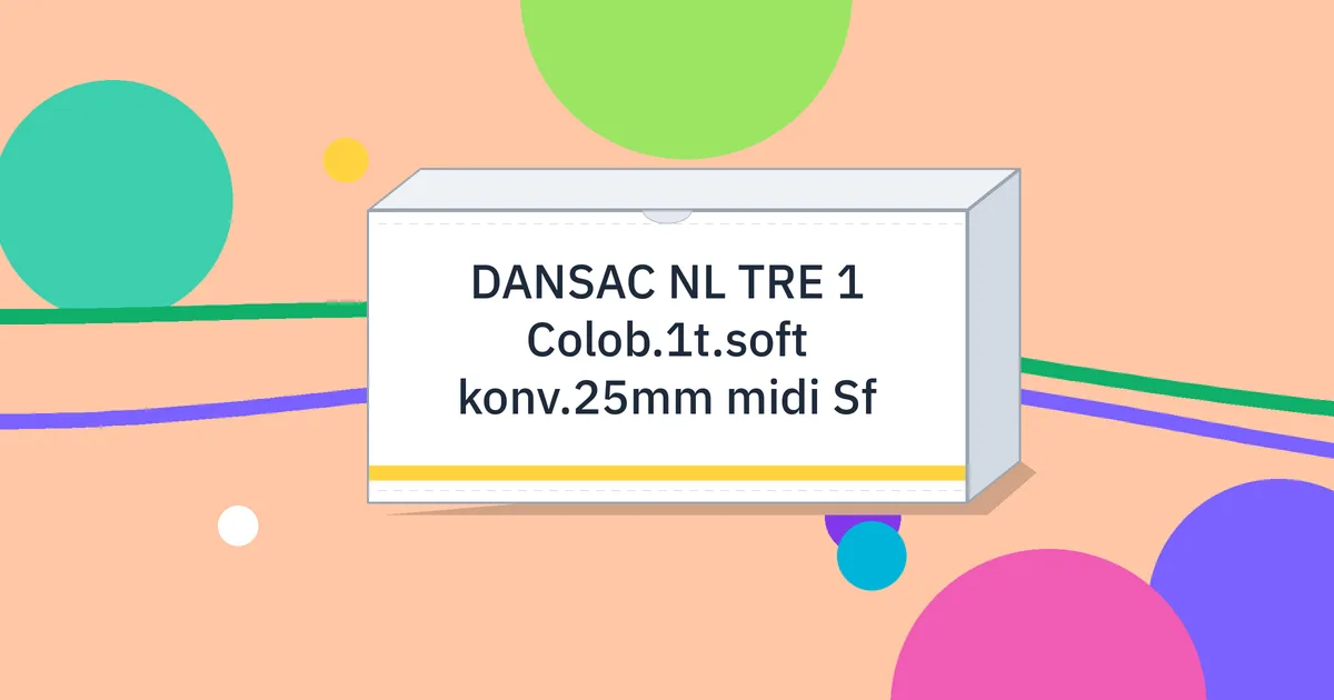 Symbolbild: Packung mit der Aufschrift DANSAC NL TRE 1 Colob.1t.soft konv.25mm midi Sf (PZN 16197536) – Verfügbarkeit und Bezug in Apotheken in Frankfurt am Main