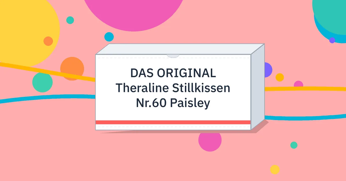 Symbolbild: Packung mit der Aufschrift DAS ORIGINAL Theraline Stillkissen Nr.60 Paisley (PZN 09532069) – Verfügbarkeit und Bezug in Apotheken in Frankfurt am Main