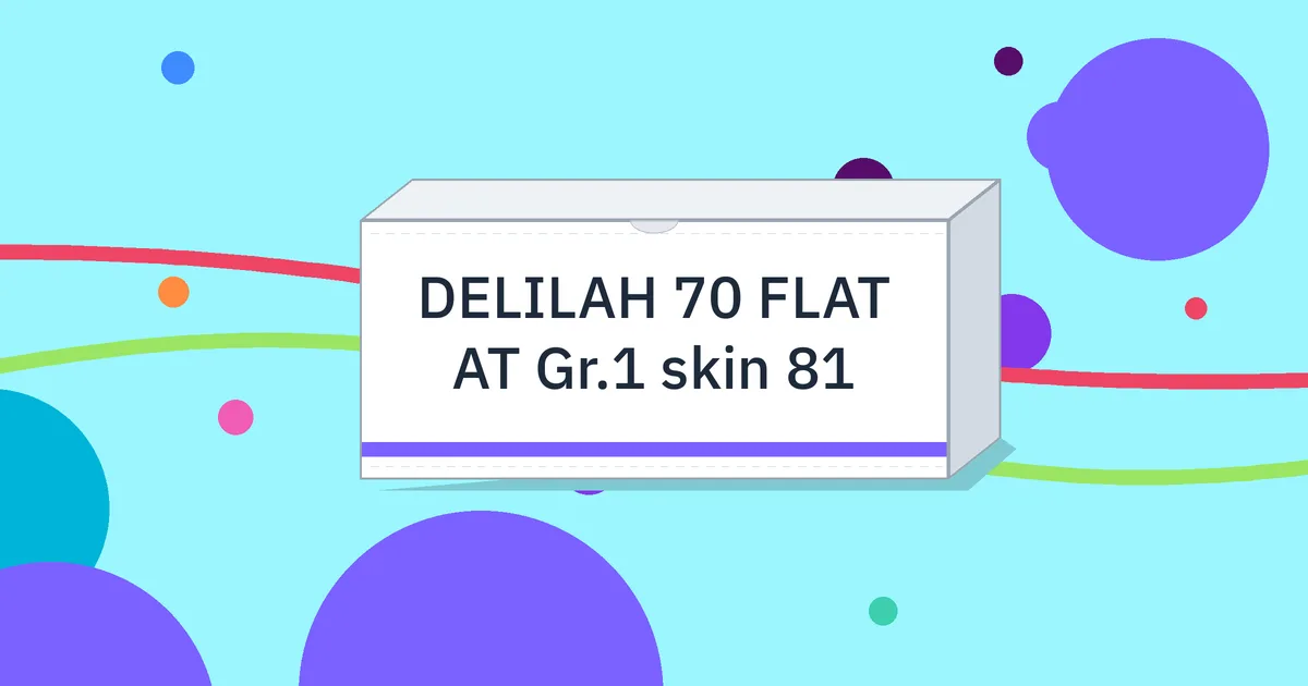 Symbolbild: Packung mit der Aufschrift DELILAH 70 FLAT AT Gr.1 skin 81 (PZN 13848105) – Verfügbarkeit und Bezug in Apotheken in Frankfurt am Main