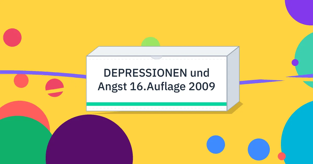 Symbolbild: Packung mit der Aufschrift DEPRESSIONEN und Angst 16.Auflage 2009 (PZN 02095482) – Verfügbarkeit und Bezug in Apotheken in Frankfurt am Main