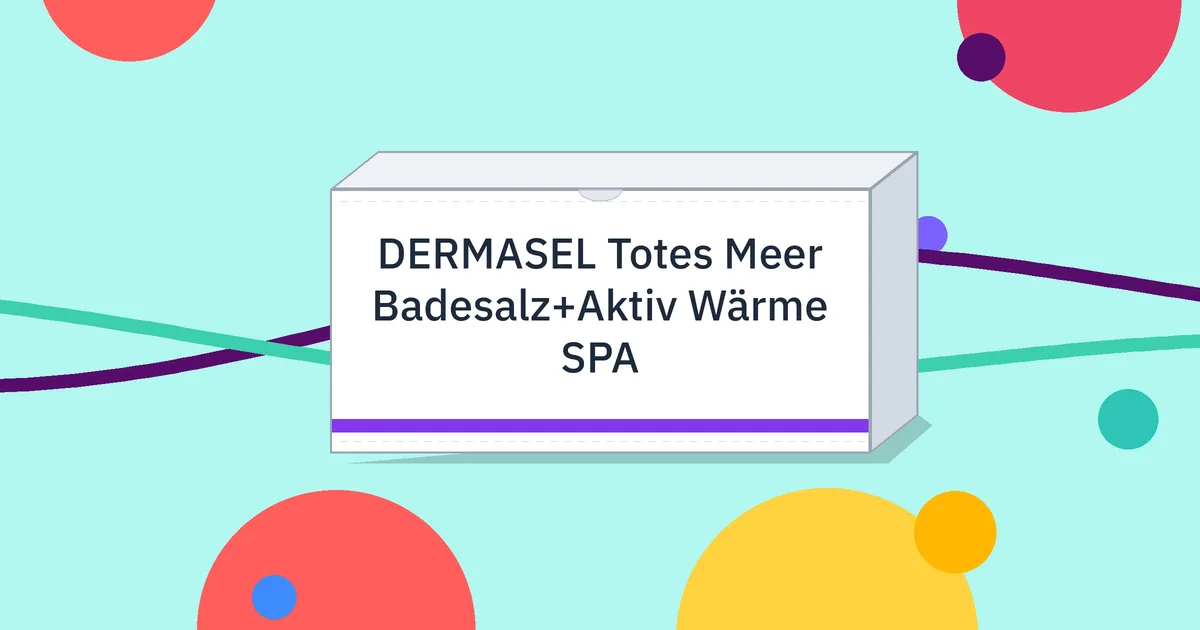 Symbolbild: Packung mit der Aufschrift DERMASEL Totes Meer Badesalz+Aktiv Wärme SPA (PZN 07596355) – Verfügbarkeit und Bezug in Apotheken in Frankfurt am Main