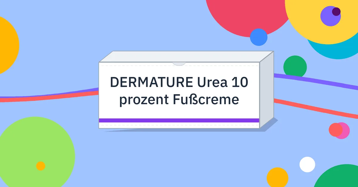 Symbolbild: Packung mit der Aufschrift DERMATURE Urea 10 prozent Fußcreme (PZN 18501174) – Verfügbarkeit und Bezug in Apotheken in Frankfurt am Main