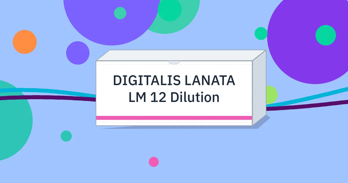Symbolbild: Packung mit der Aufschrift DIGITALIS LANATA LM 12 Dilution (PZN 12841762) – Verfügbarkeit und Bezug in Apotheken in Frankfurt am Main