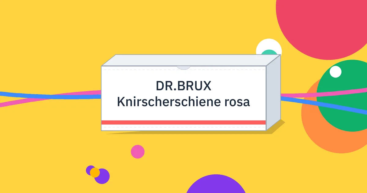 Symbolbild: Packung mit der Aufschrift DR.BRUX Knirscherschiene rosa (PZN 09888145) – Verfügbarkeit und Bezug in Apotheken in Frankfurt am Main