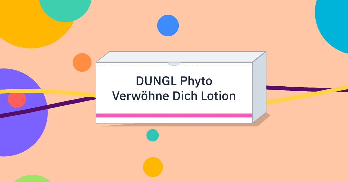 Symbolbild: Packung mit der Aufschrift DUNGL Phyto Verwöhne Dich Lotion (PZN 19484940) – Verfügbarkeit und Bezug in Apotheken in Frankfurt am Main