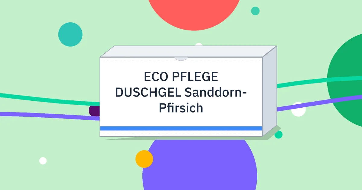 Symbolbild: Packung mit der Aufschrift ECO PFLEGE DUSCHGEL Sanddorn-Pfirsich (PZN 12568450) – Verfügbarkeit und Bezug in Apotheken in Frankfurt am Main