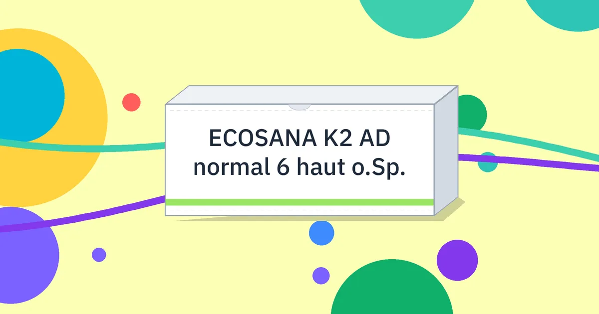 Symbolbild: Packung mit der Aufschrift ECOSANA K2 AD normal 6 haut o.Sp. (PZN 01360019) – Verfügbarkeit und Bezug in Apotheken in Frankfurt am Main