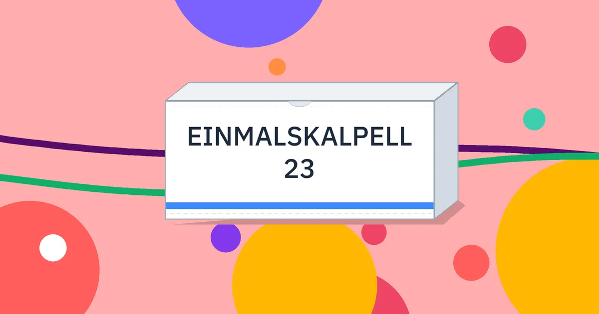 Symbolbild: Packung mit der Aufschrift EINMALSKALPELL 23 (PZN 05103070) – Verfügbarkeit und Bezug in Apotheken in Frankfurt am Main