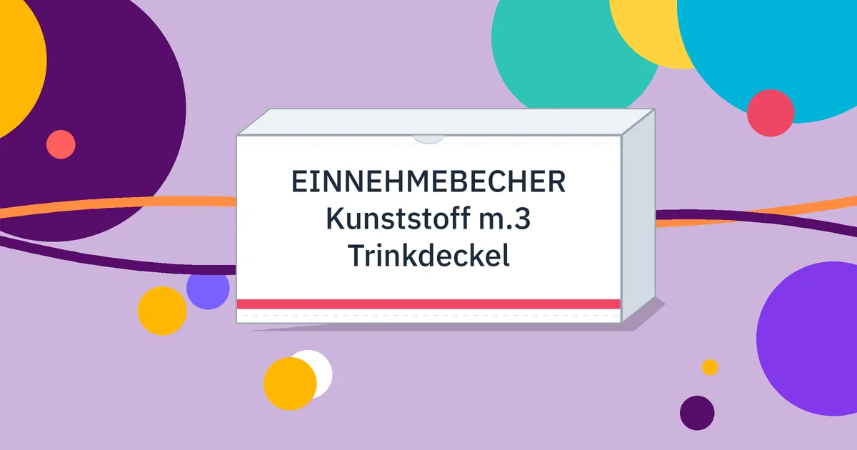 Symbolbild: Packung mit der Aufschrift EINNEHMEBECHER Kunststoff m.3 Trinkdeckel (PZN 03173959) – Verfügbarkeit und Bezug in Apotheken in Frankfurt am Main