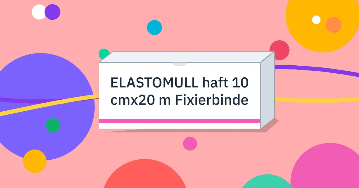 Symbolbild: Packung mit der Aufschrift ELASTOMULL haft 10 cmx20 m Fixierbinde (PZN 19229662) – Verfügbarkeit und Bezug in Apotheken in Frankfurt am Main