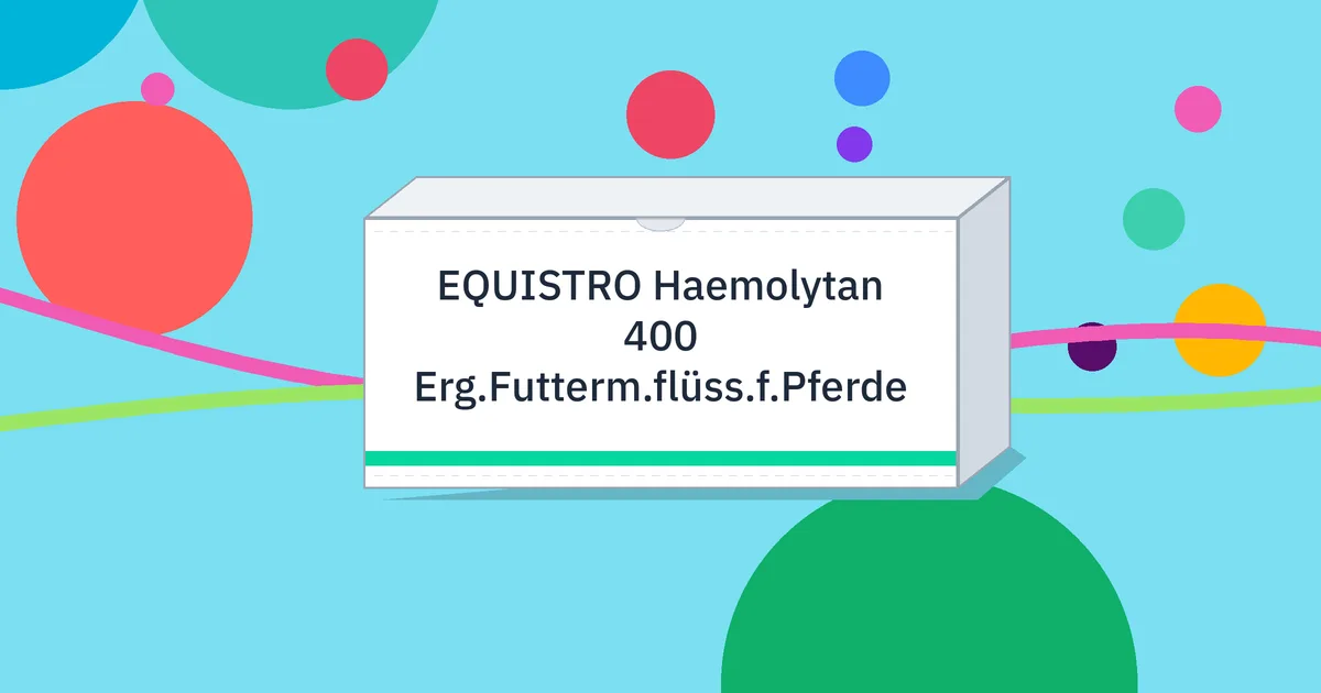 Symbolbild: Packung mit der Aufschrift EQUISTRO Haemolytan 400 Erg.Futterm.flüss.f.Pferde (PZN 19712648) – Verfügbarkeit und Bezug in Apotheken in Frankfurt am Main